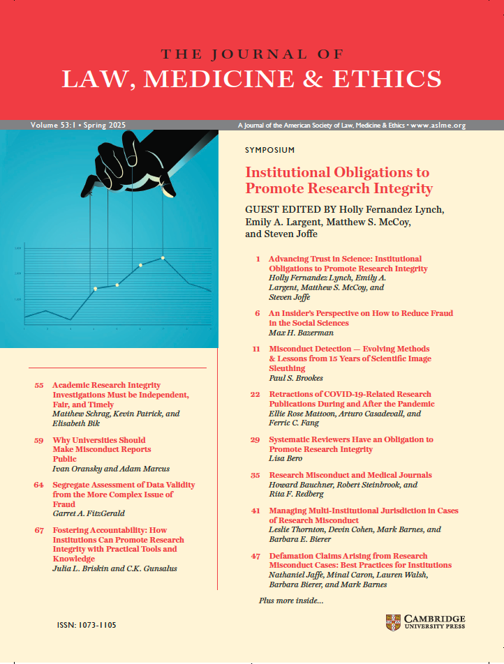Special Issue Institutional Obligations to Promote Research Integrity ...