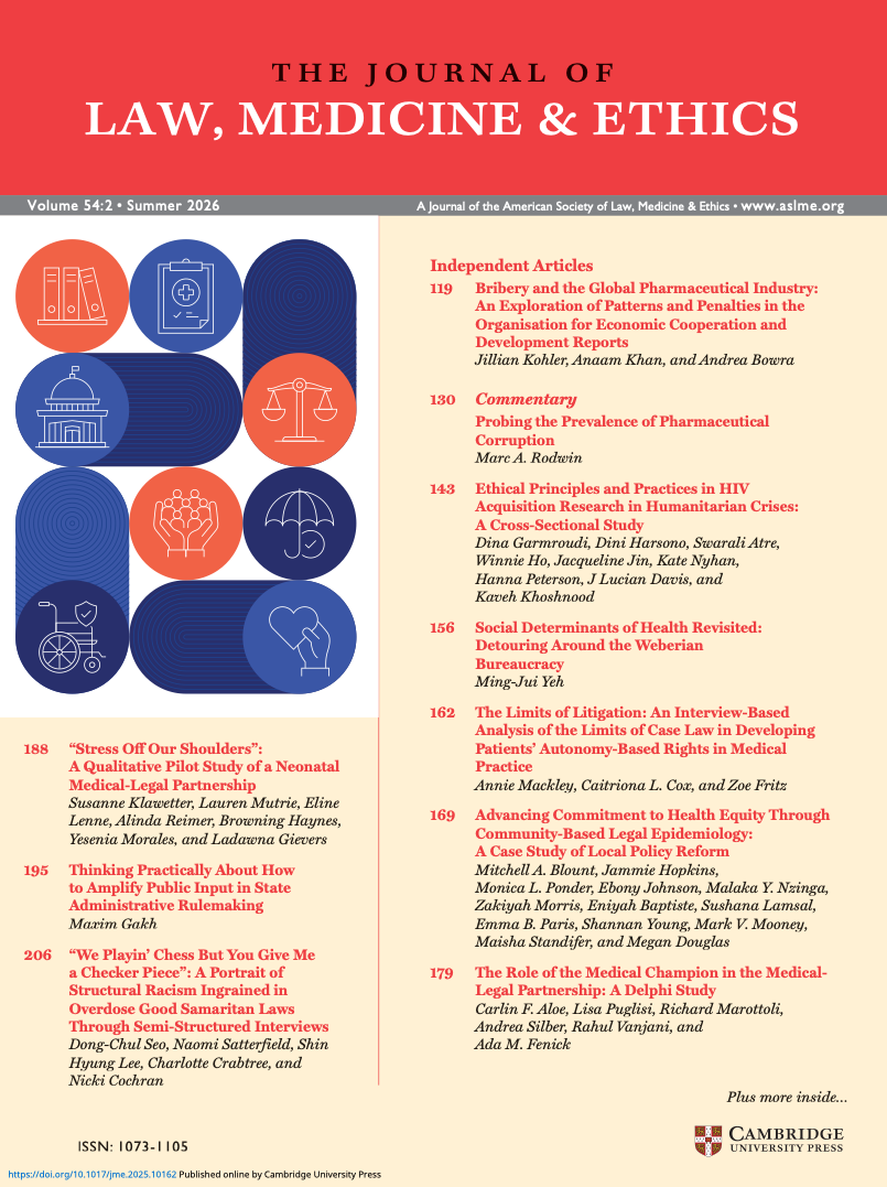 Summer Issues of The Journal of Law, Medicine & Ethics Now Available ...